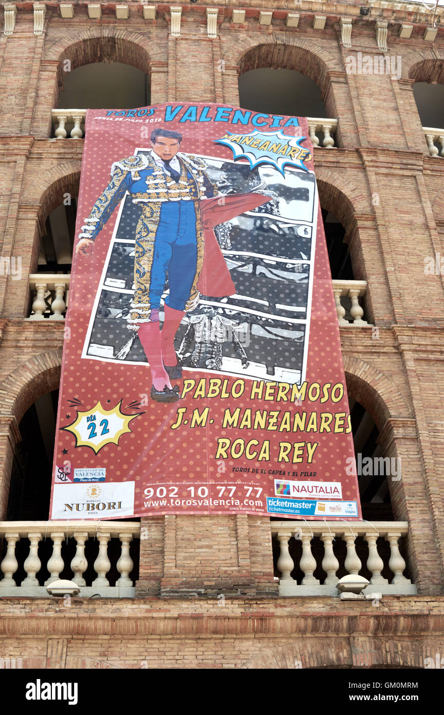 Matador poster. Valencia Bullring (Plaza de Toros), Spain Stock Photo ...