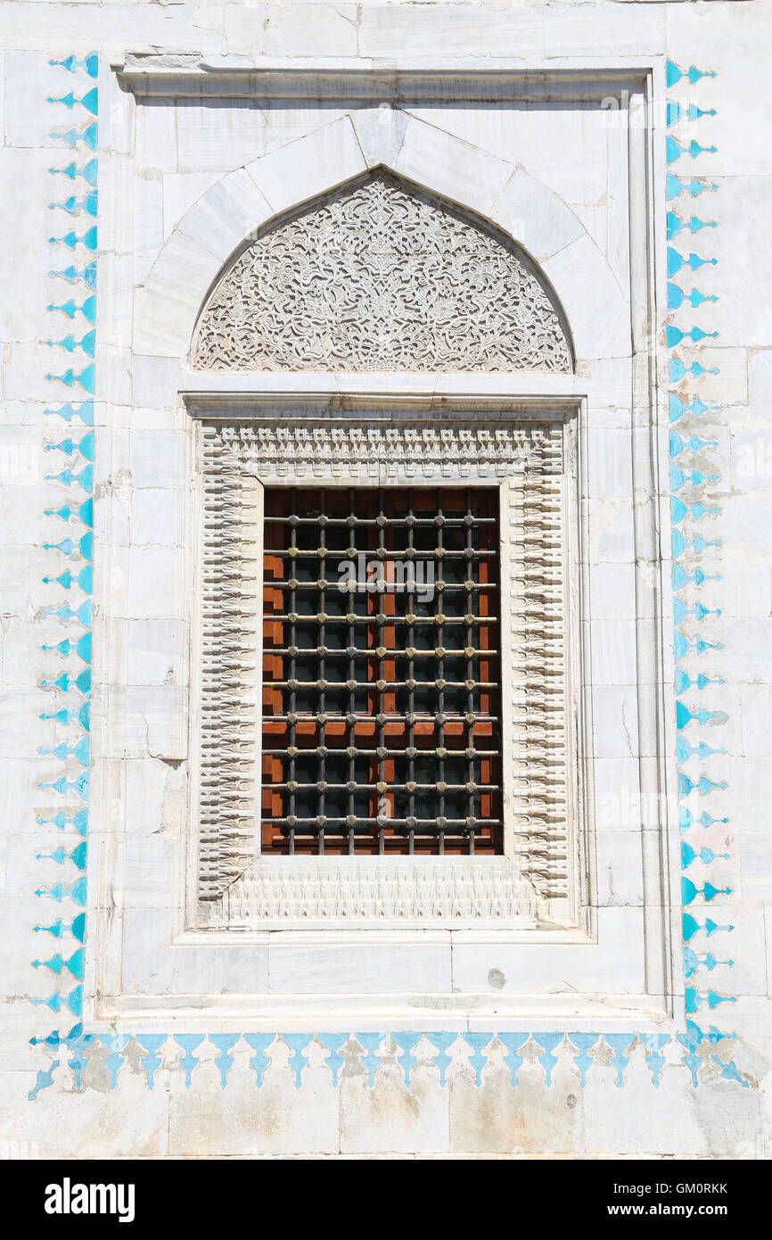 Window of Green Mosque in Bursa City, Turkey Stock Photo - Alamy