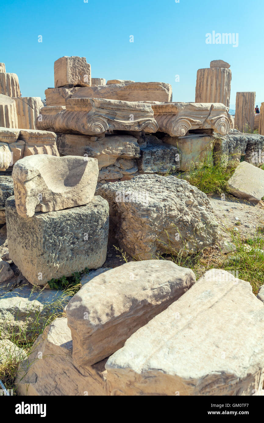 Ancient greek stone carving, Acropolis, Athens, Greece Stock Photo - Alamy
