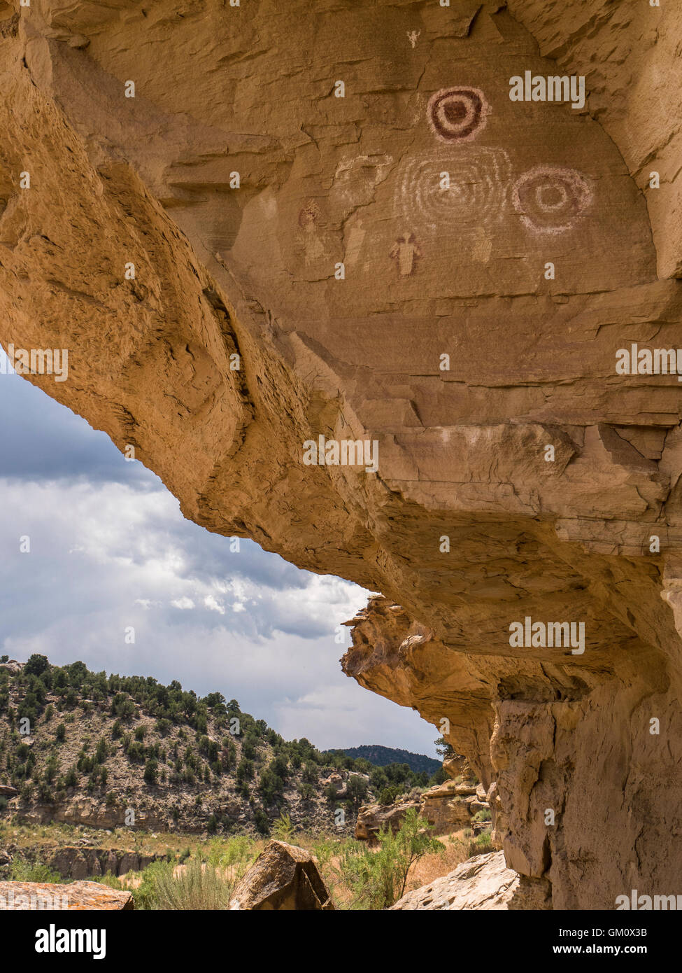 Sun Dagger pictographs at the East Fourmile Site, Canyon Pintado ...