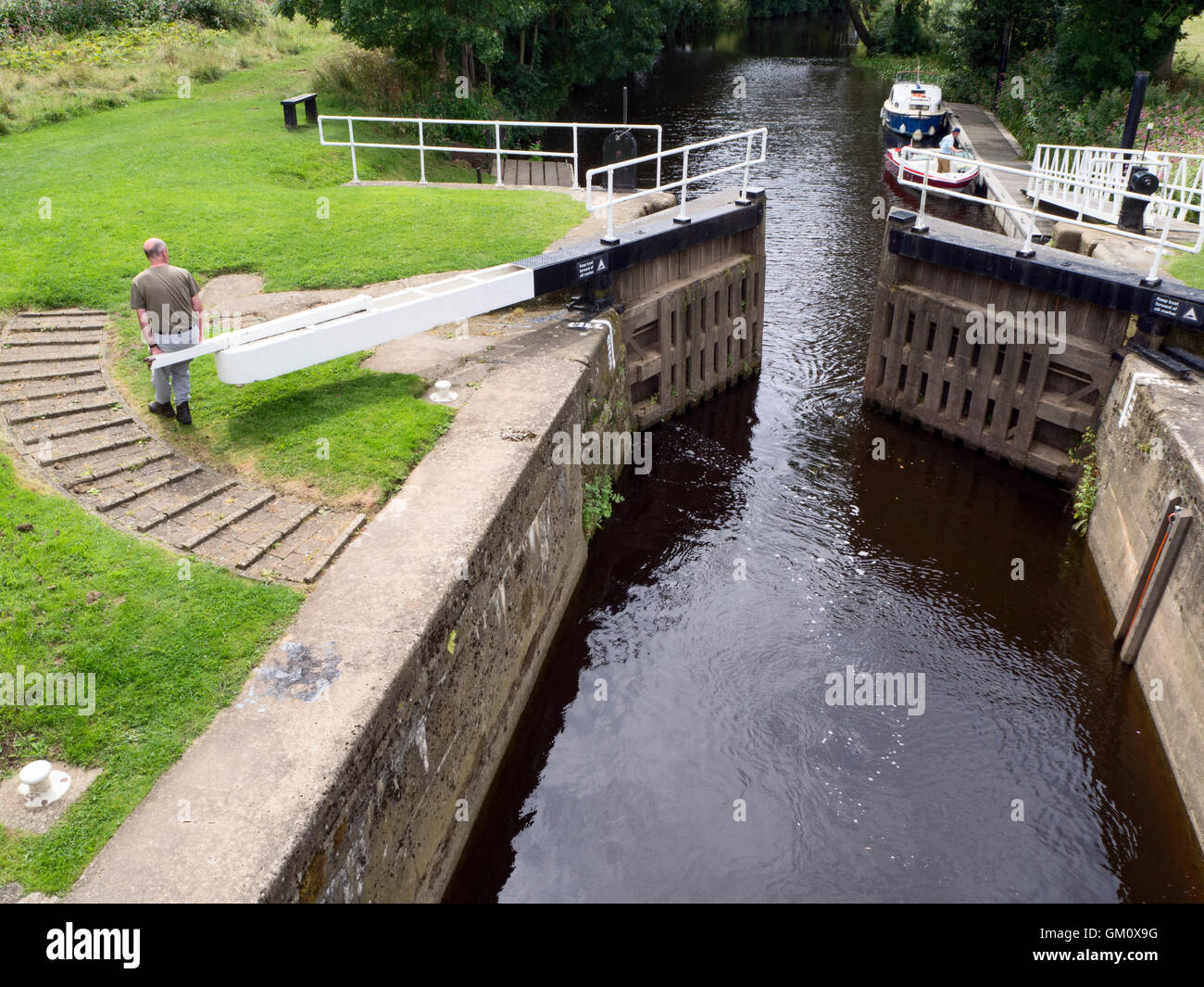 Opening Milby Lock on the River Ure Navigation at Boroughbridge North ...