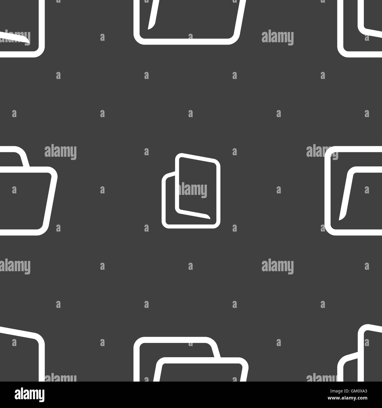 Folder icon sign. Seamless pattern on a gray background. Vector Stock ...