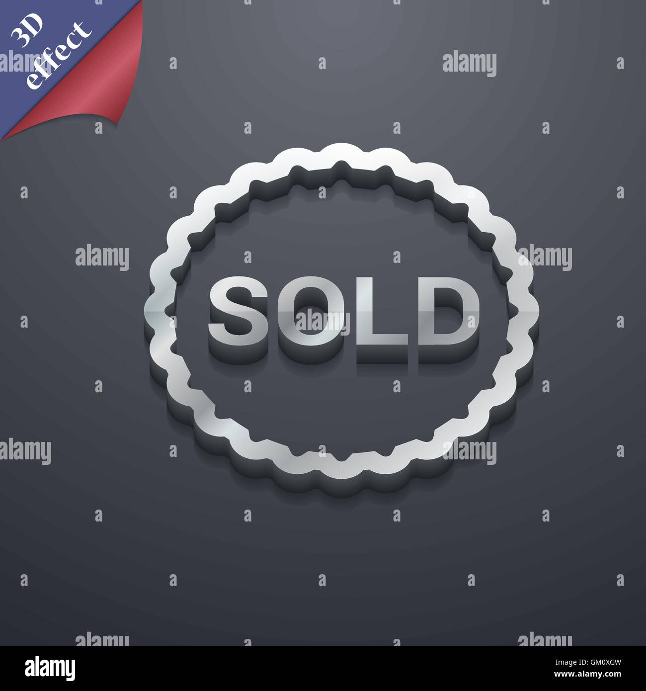 Sold icon symbol. 3D style. Trendy, modern design with space for your ...