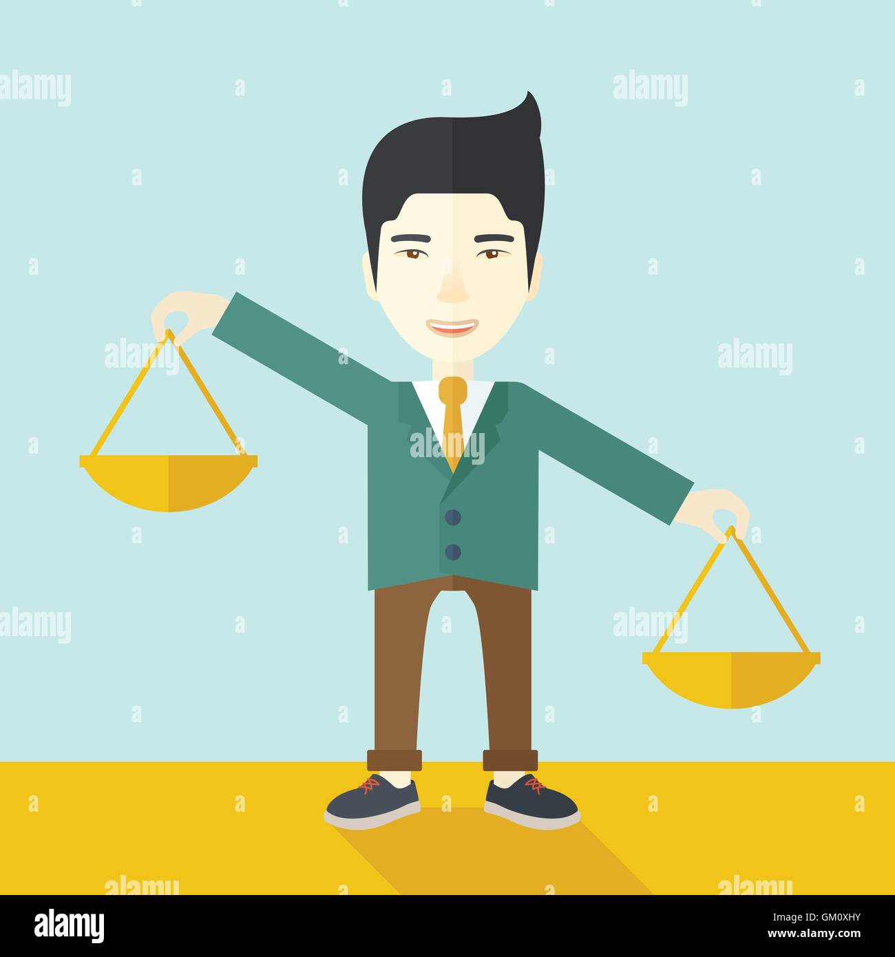 Business man holding balance Stock Vector Images - Alamy