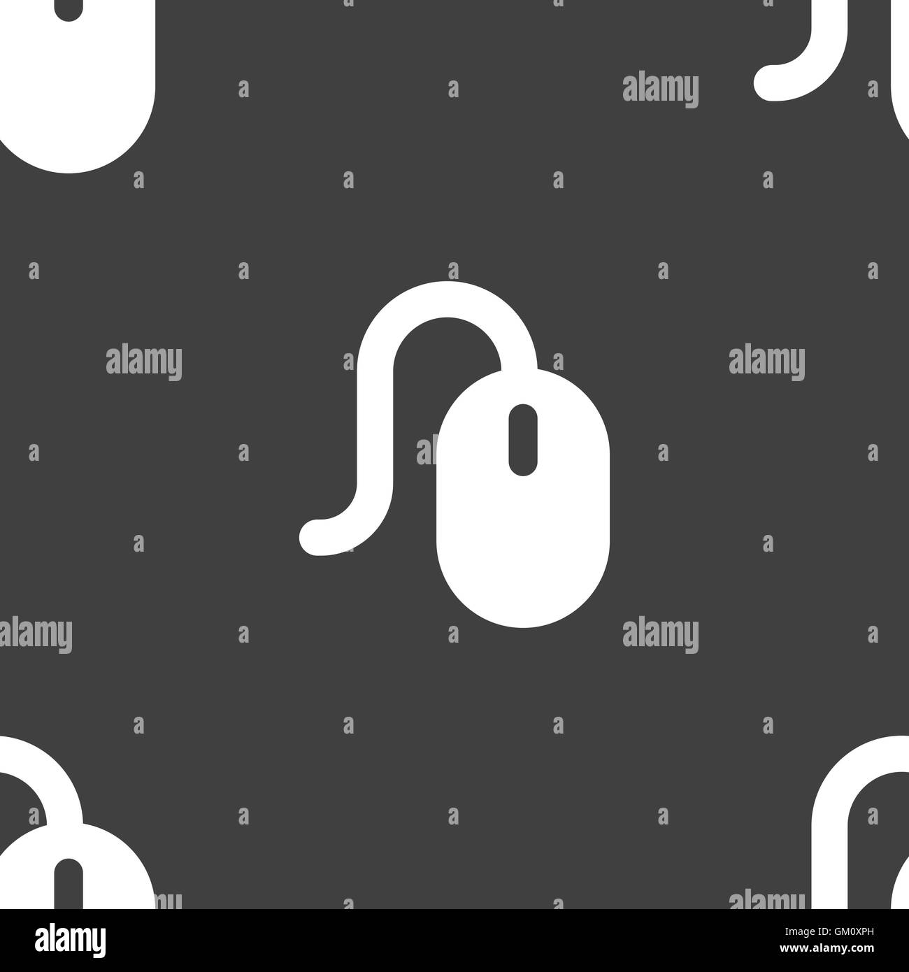 Computer mouse icon sign. Seamless pattern on a gray background. Vector ...