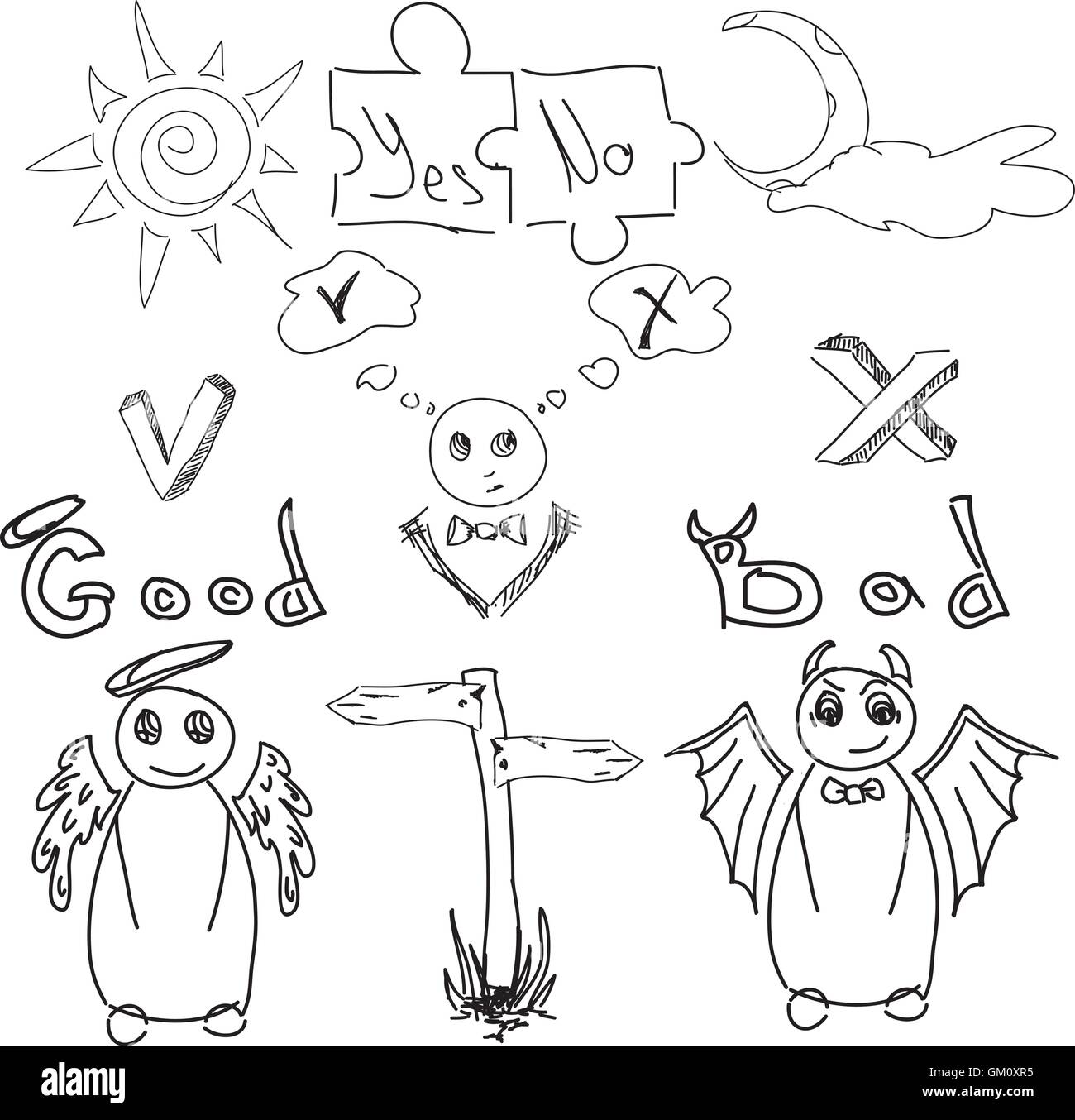 Good And Bad Angels Drawings