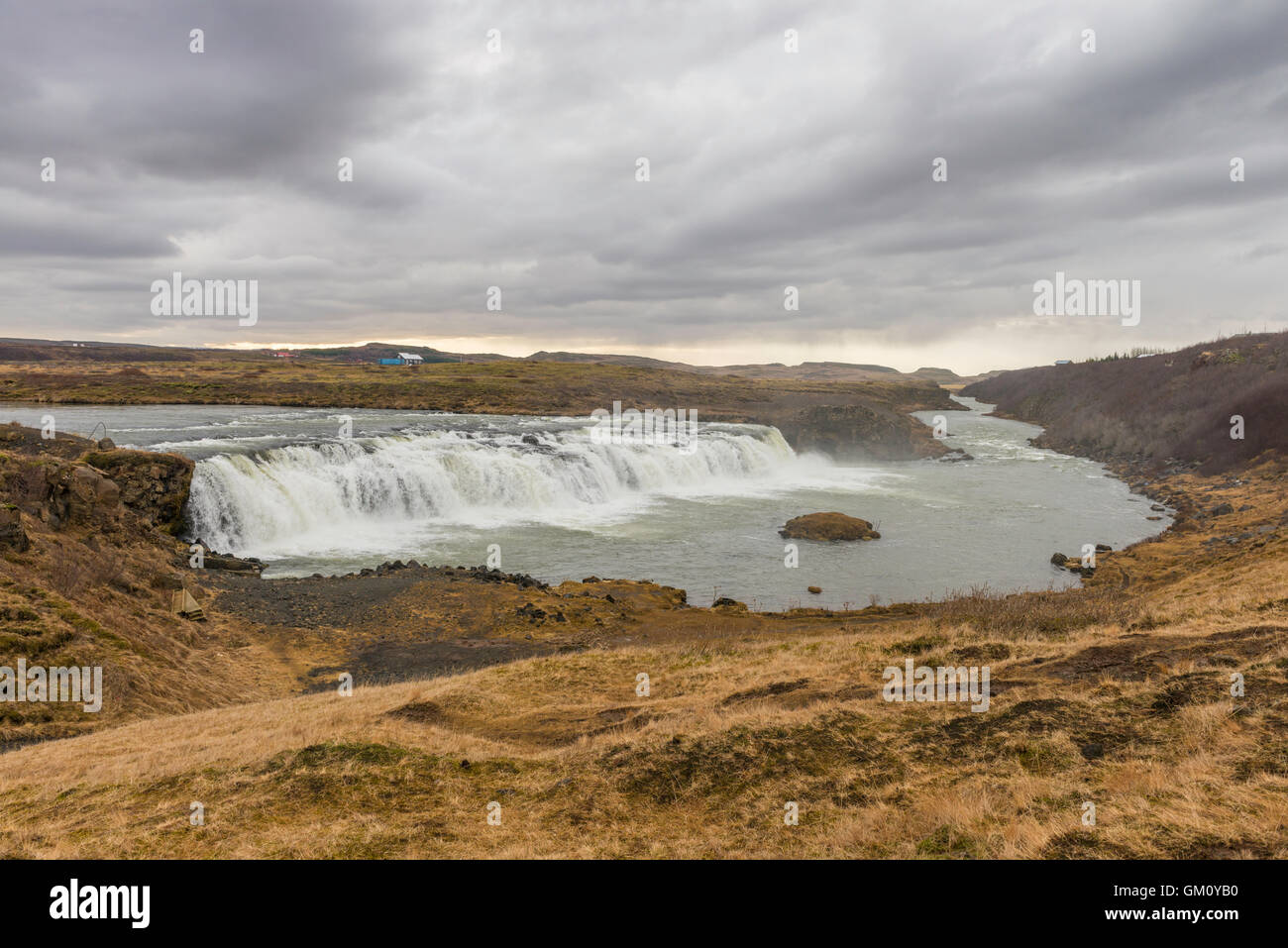 The Faxi or Vatnsleysufoss waterfall is on the Tungufljót river, east ...