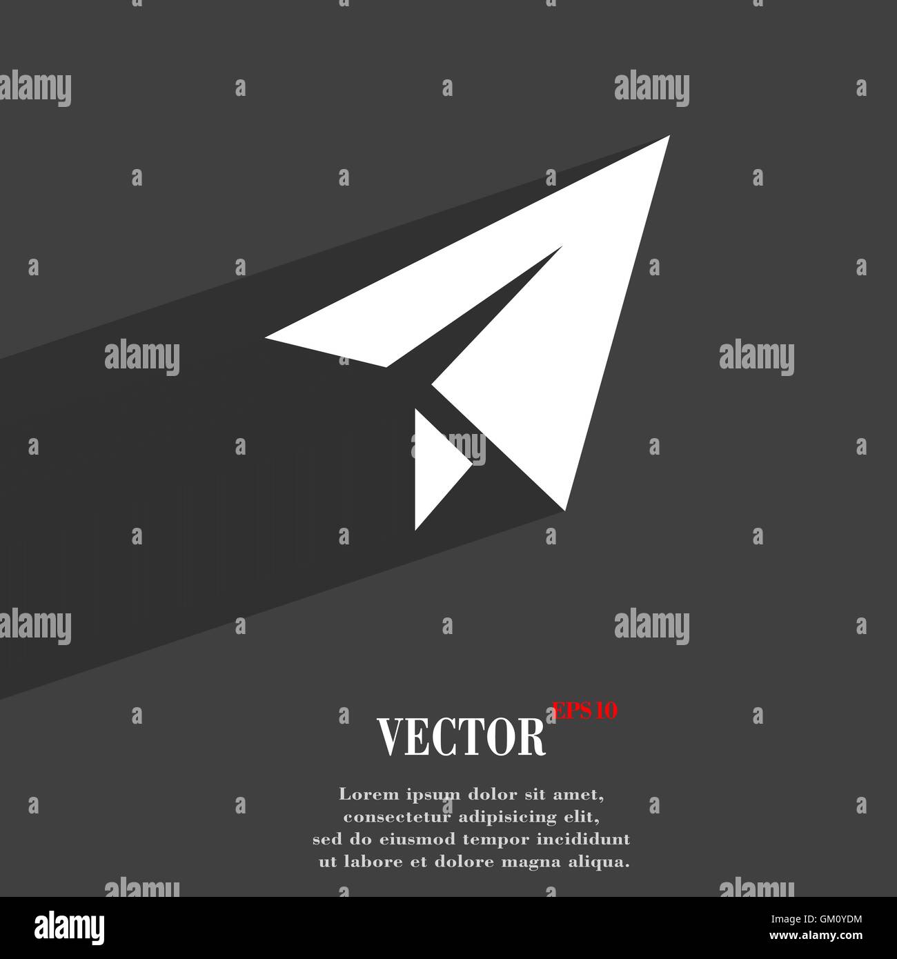 Paper airplane icon symbol Flat modern web design with long shadow and ...