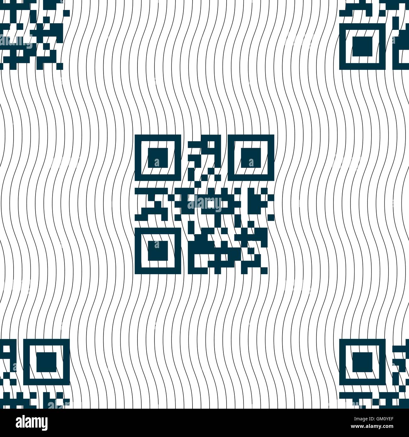 Qr code icon sign. Seamless pattern with geometric texture. Vector ...