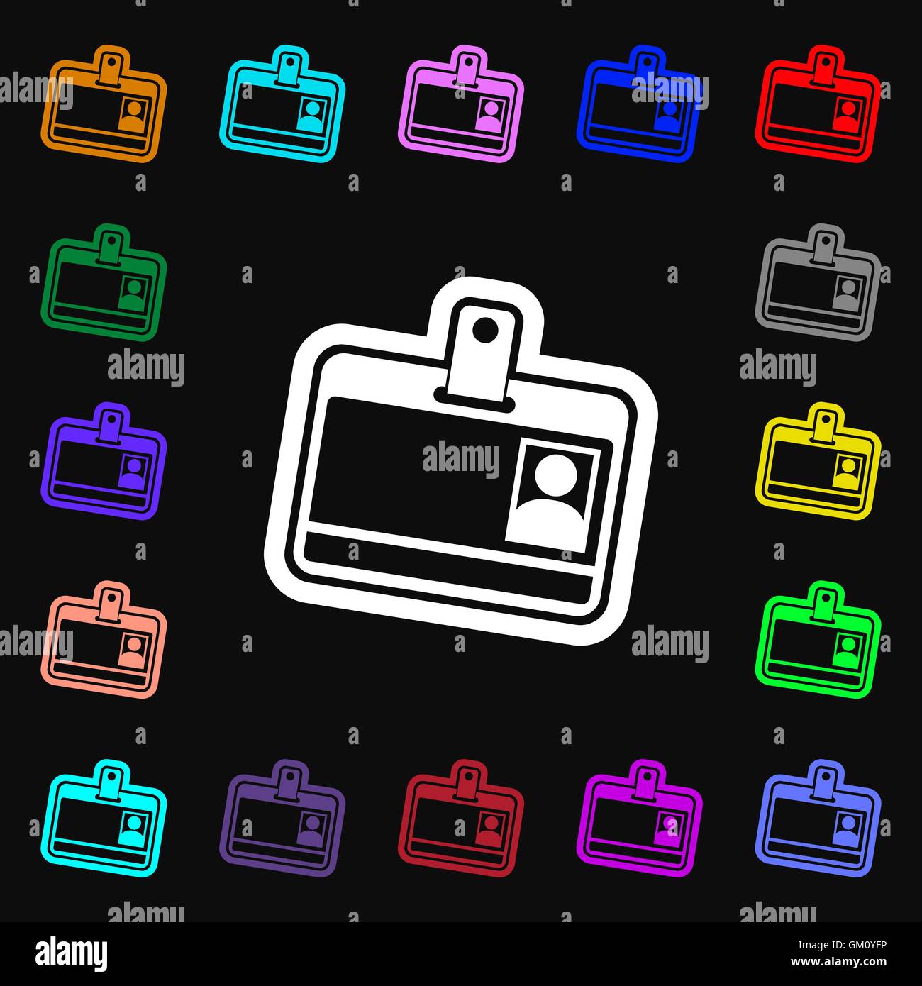 Id card icon sign. Lots of colorful symbols for your design. Vector ...