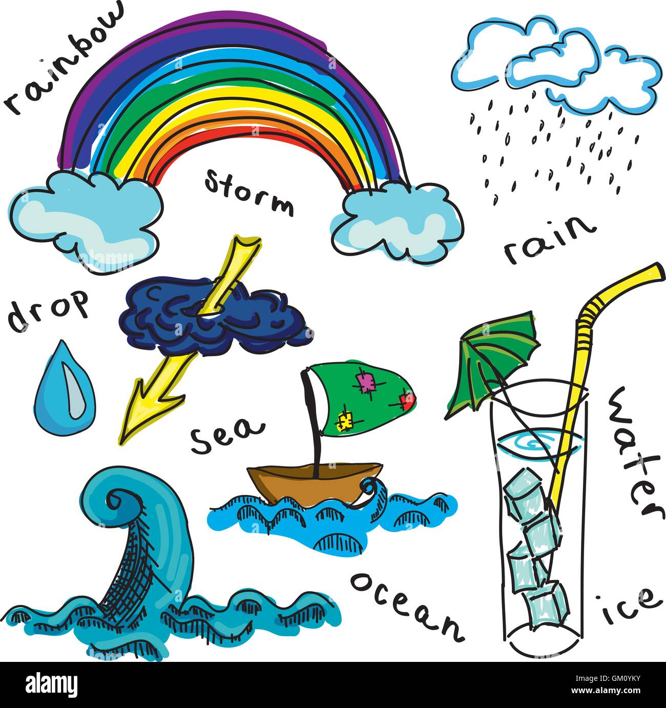 Vector rainbow water drop Stock Vector Images - Alamy