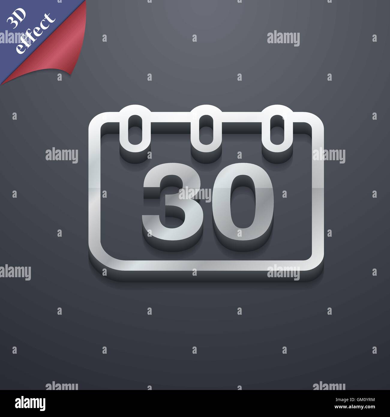 calendar icon symbol. 3D style. Trendy, modern design with space for ...