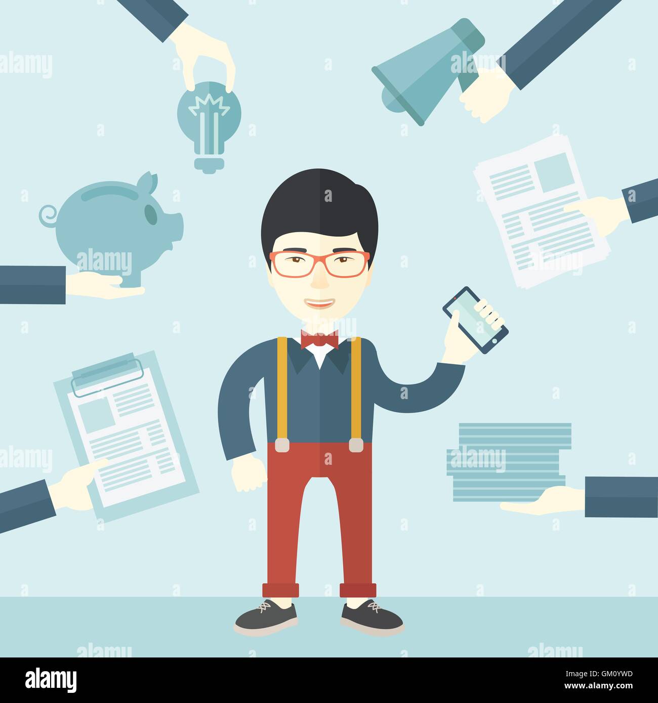 Man work tasks document Stock Vector Images - Alamy