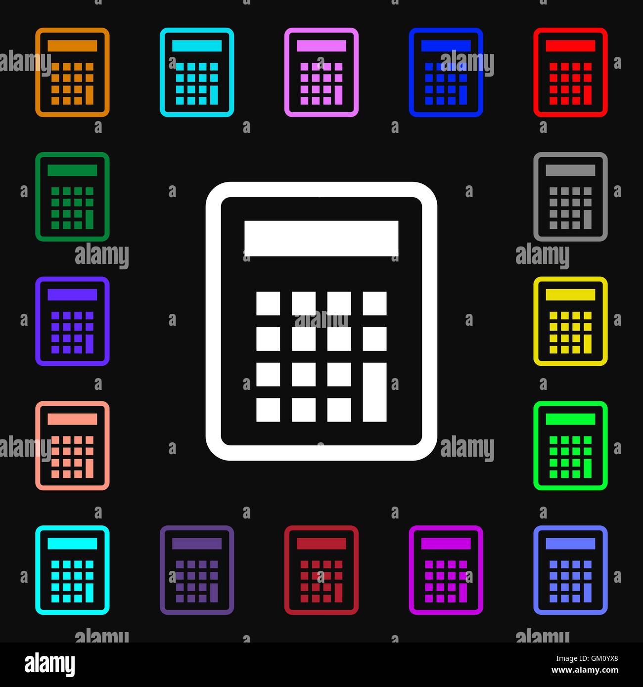 Calculator icon sign. Lots of colorful symbols for your design. Vector ...