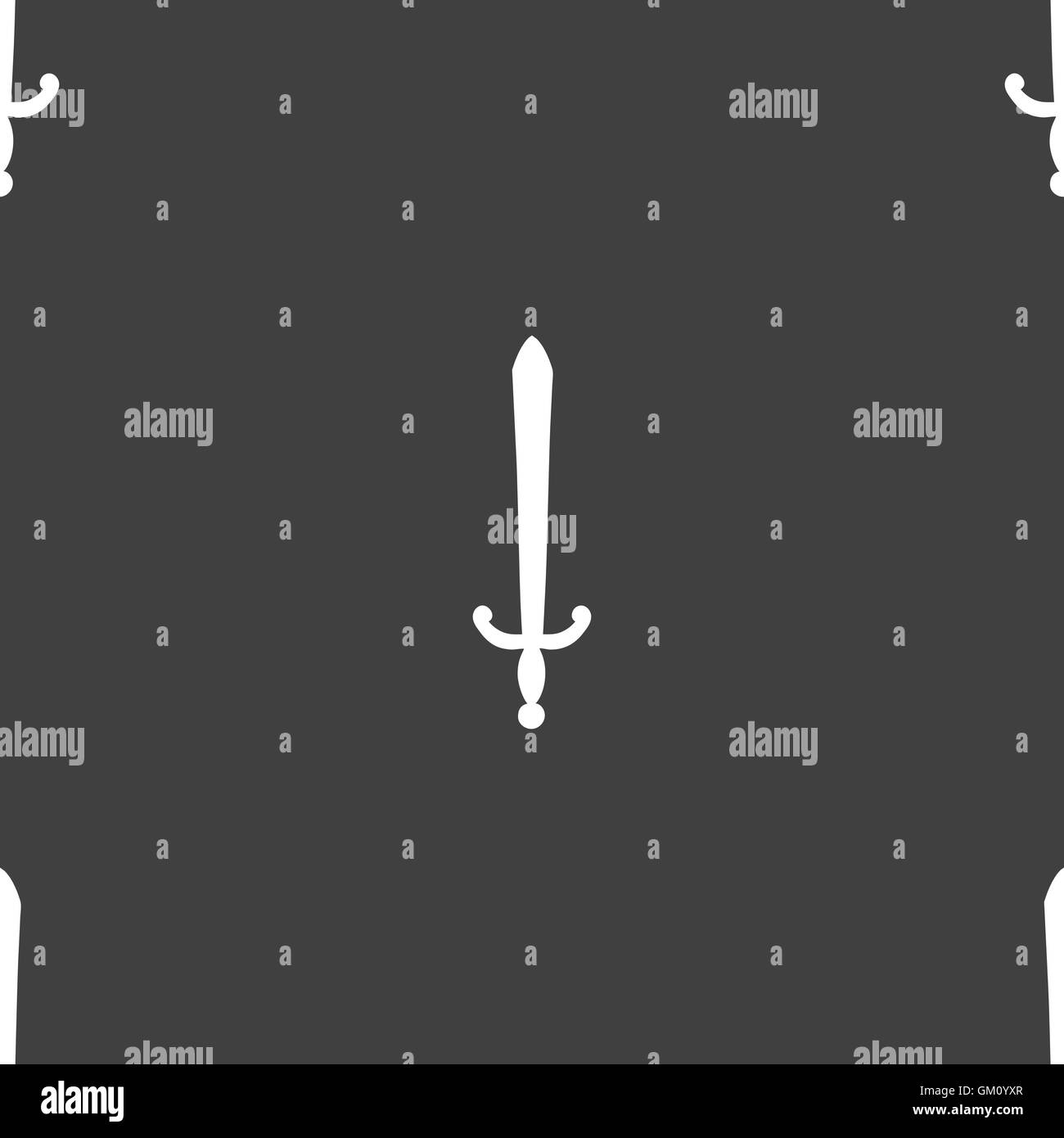 the sword icon sign. Seamless pattern on a gray background. Vector ...