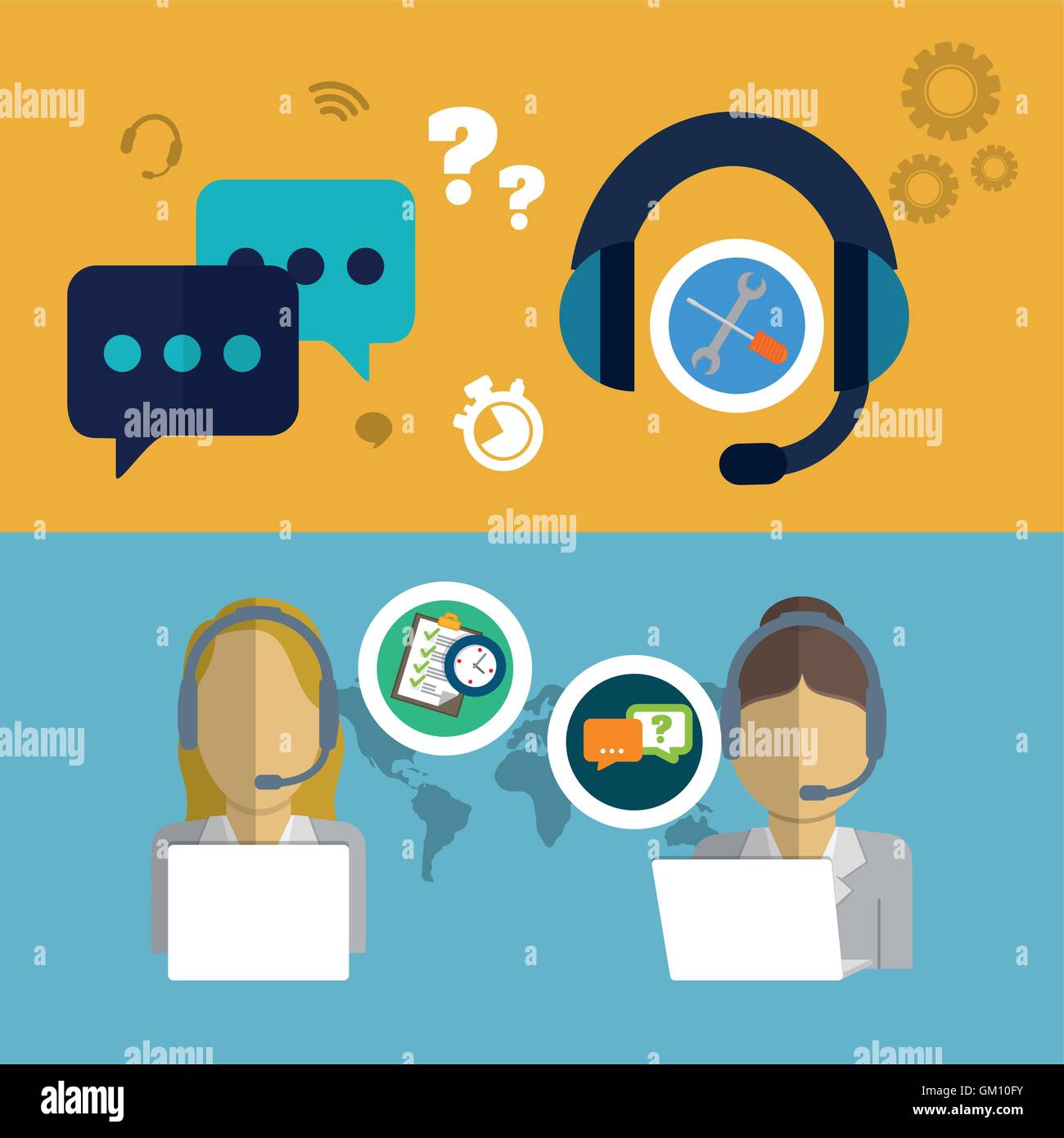 customer service technical service icon set Stock Vector Image & Art ...