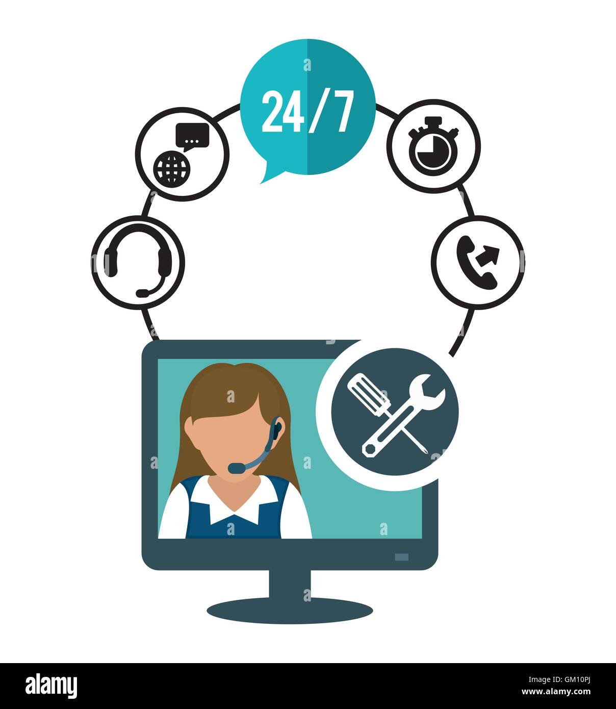 customer service technical service icon set Stock Vector Image & Art ...