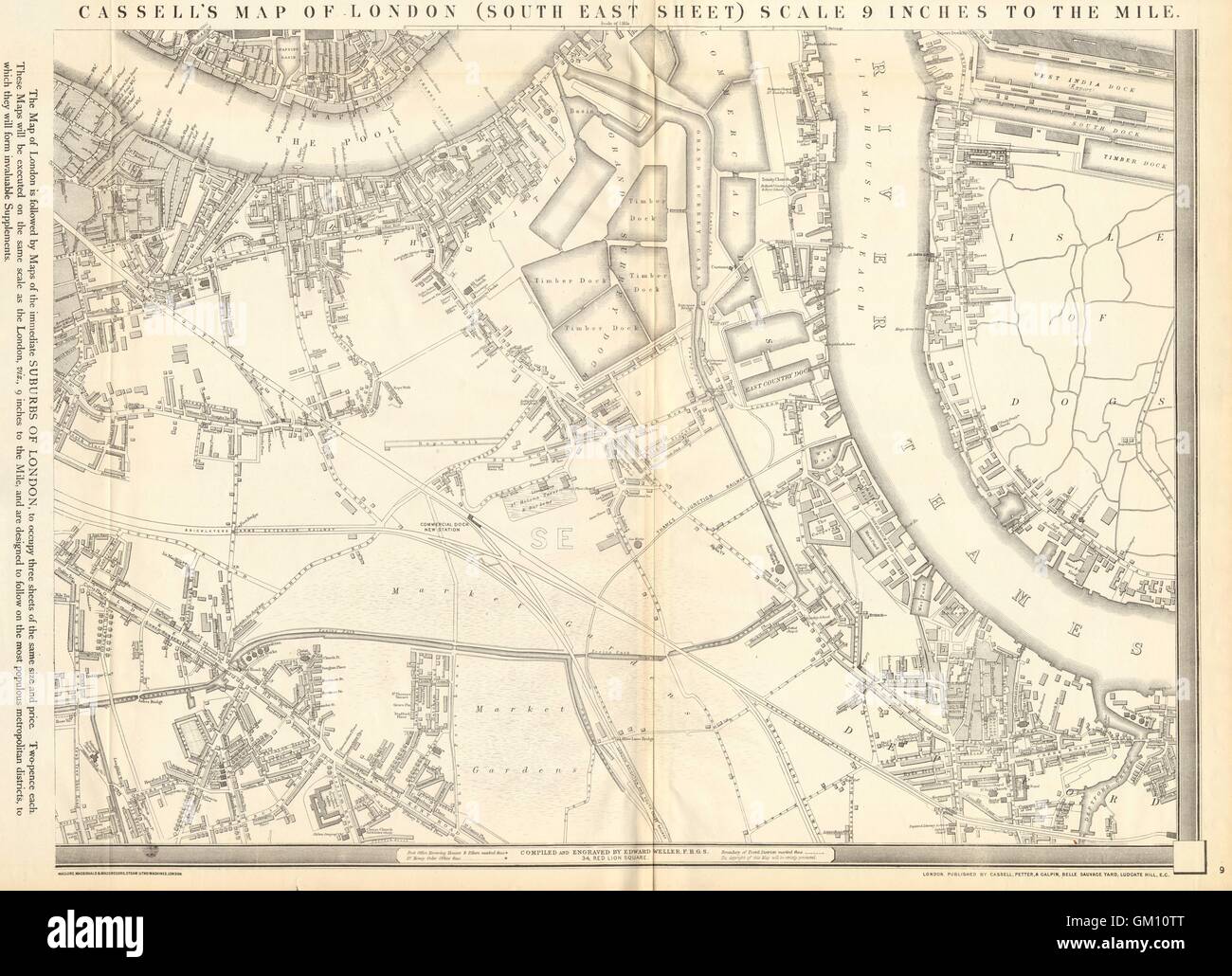 'CASSELLS LONDON SE. Rotherhithe Bermondsey Deptford Peckham. WELLER ...