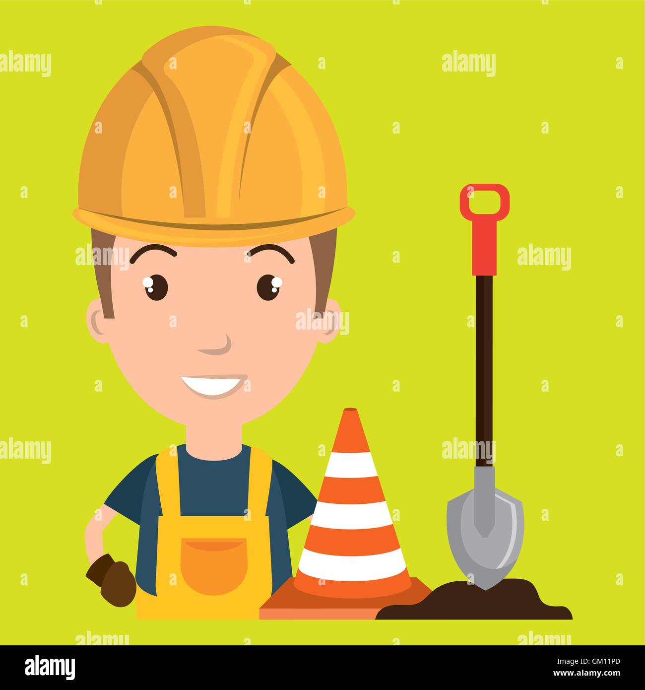 man shovel warning construction Stock Vector Image & Art - Alamy