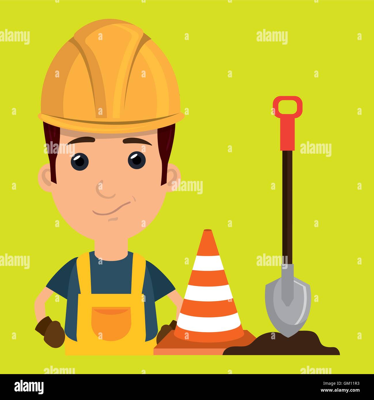 man shovel warning construction Stock Vector Image & Art - Alamy