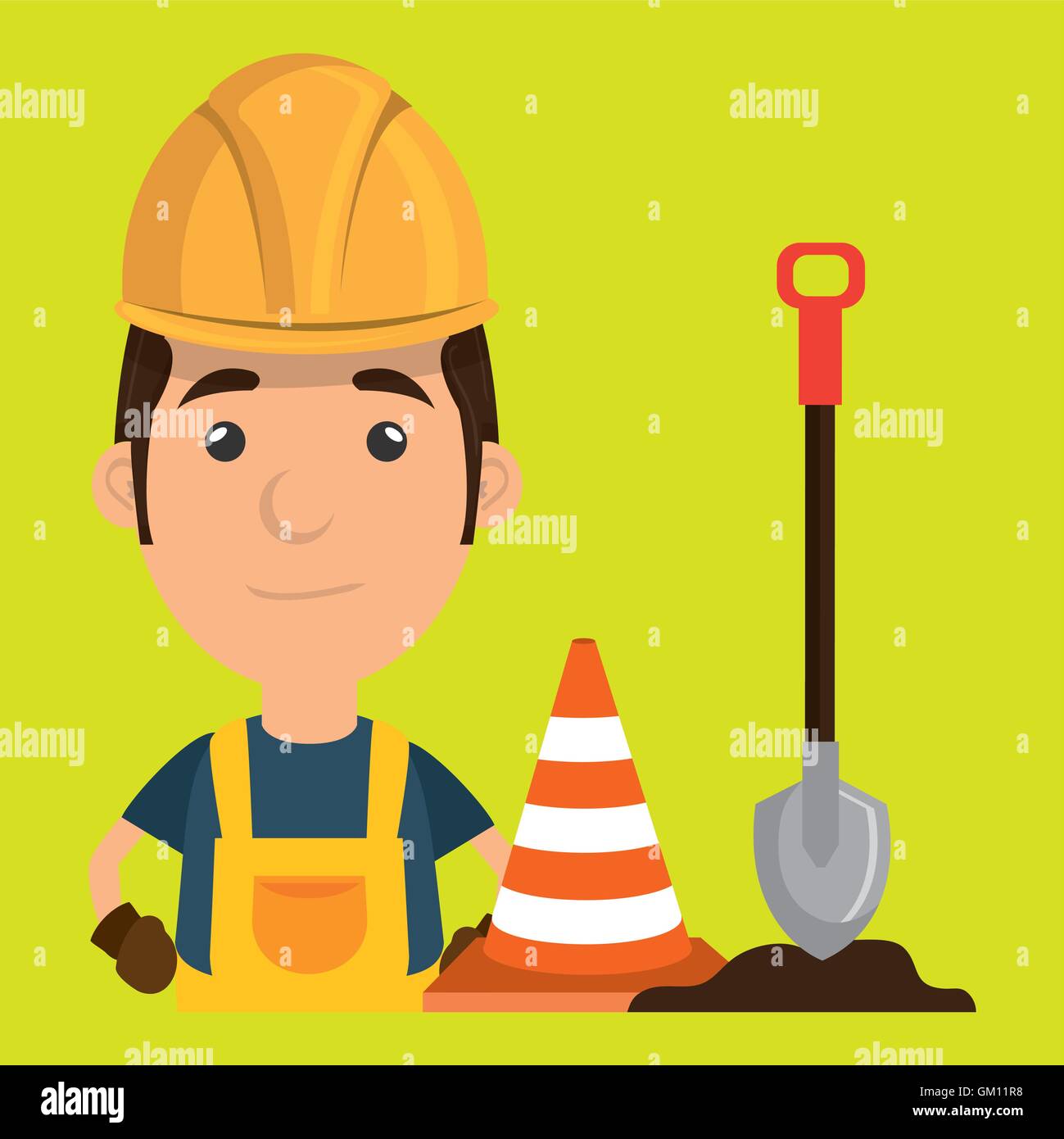 man shovel warning construction Stock Vector Image & Art - Alamy