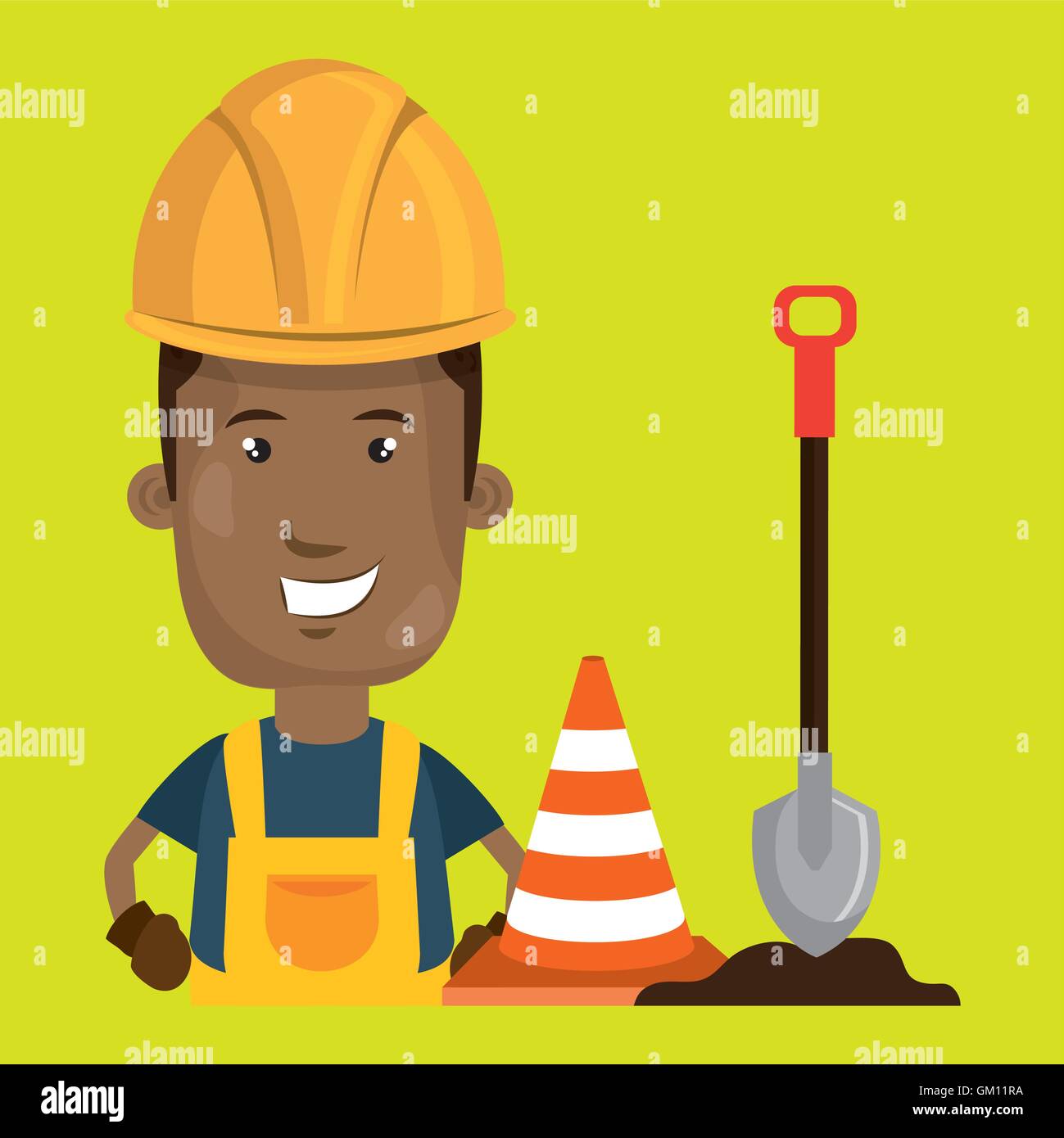 man shovel warning construction Stock Vector Image & Art - Alamy