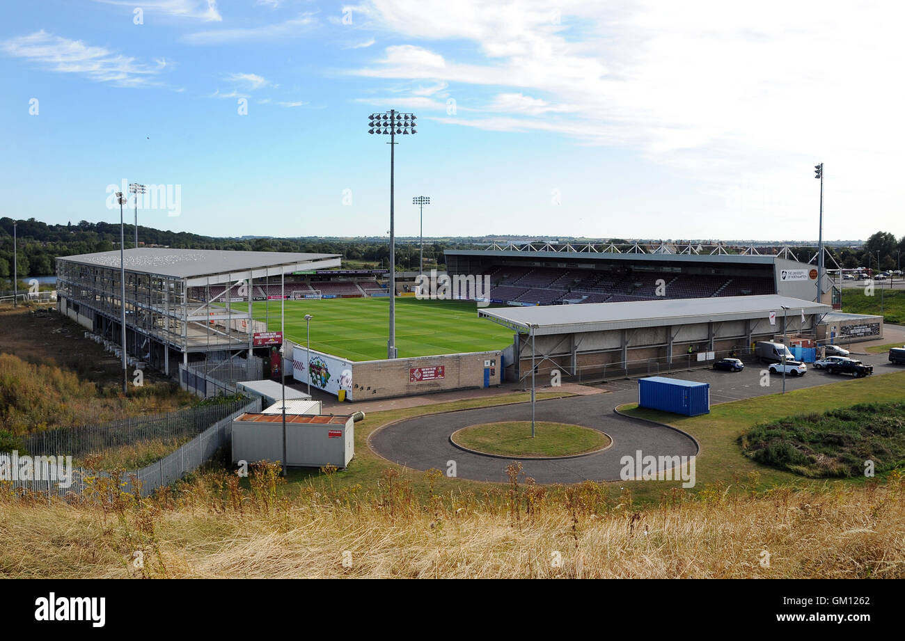 A general view of Sixfields Stadium before the EFL Cup, Second Round ...