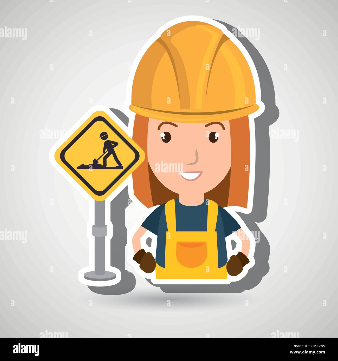 woman worker construction Stock Vector Image & Art - Alamy