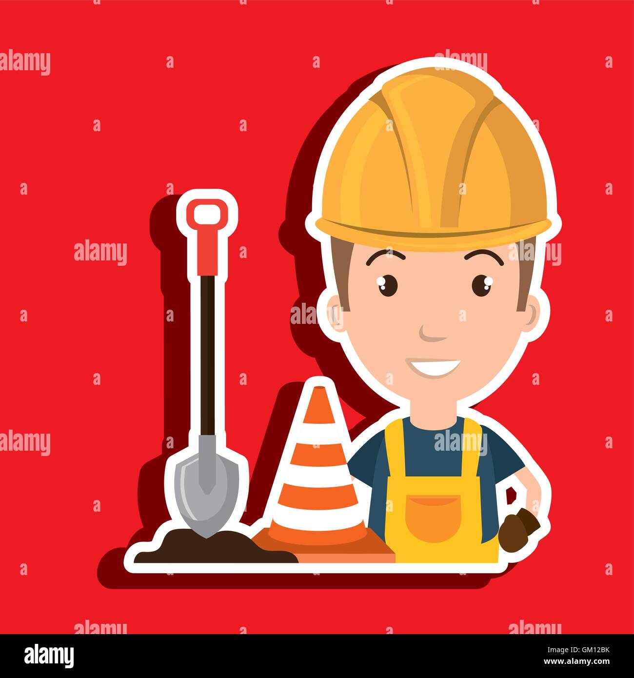 man shovel warning construction Stock Vector Image & Art - Alamy
