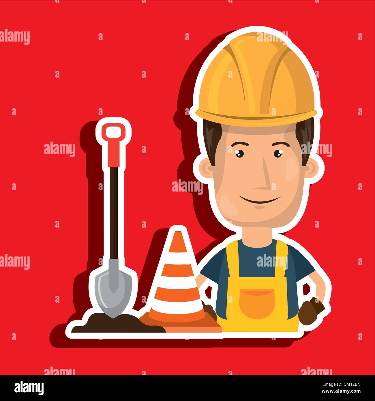 man shovel warning construction Stock Vector Image & Art - Alamy