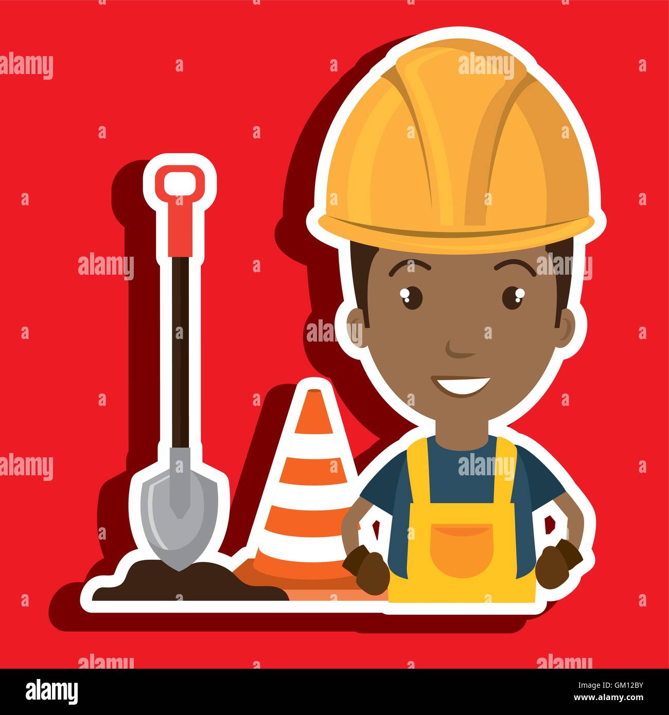 man shovel warning construction Stock Vector Image & Art - Alamy