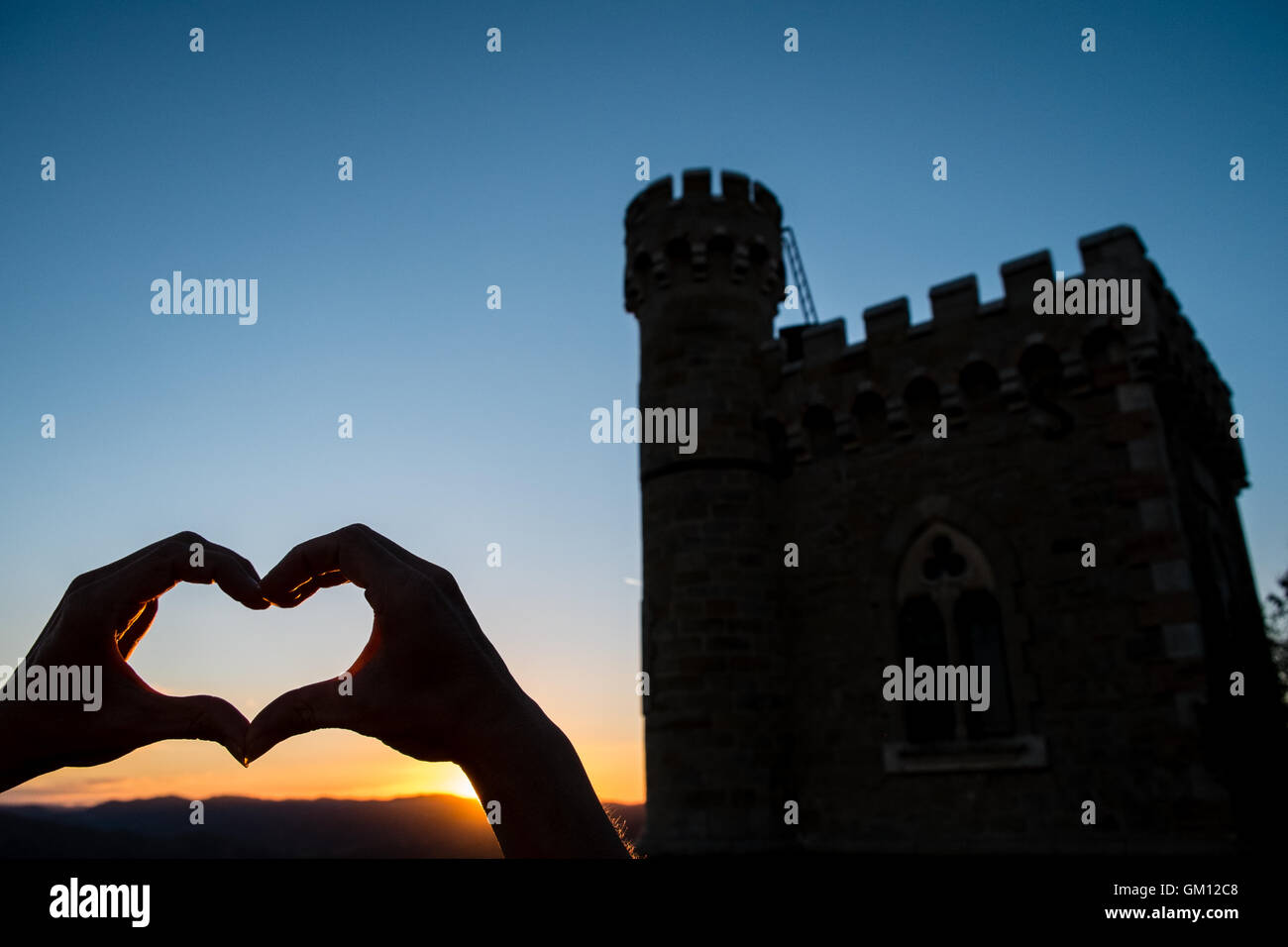 Sunset at Tour Magdala,Magdala Tower, Chateau of history and mystery at ...