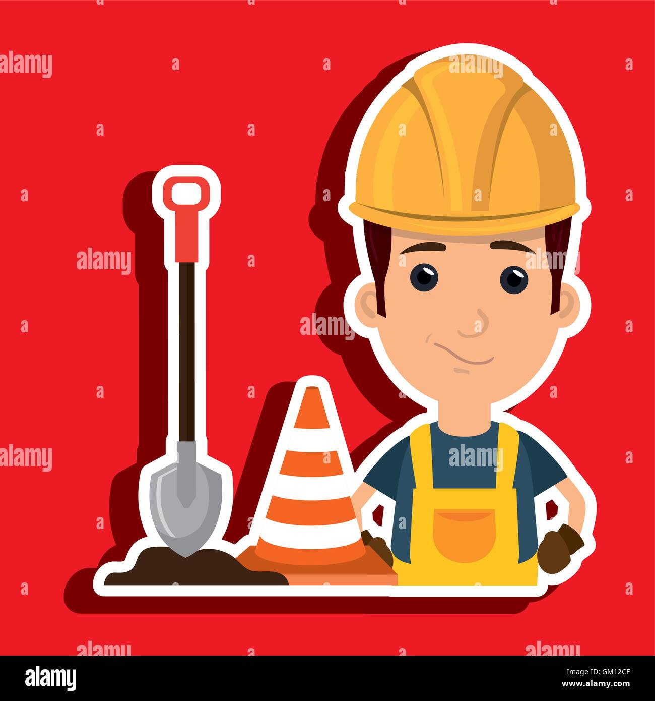 man shovel warning construction Stock Vector Image & Art - Alamy