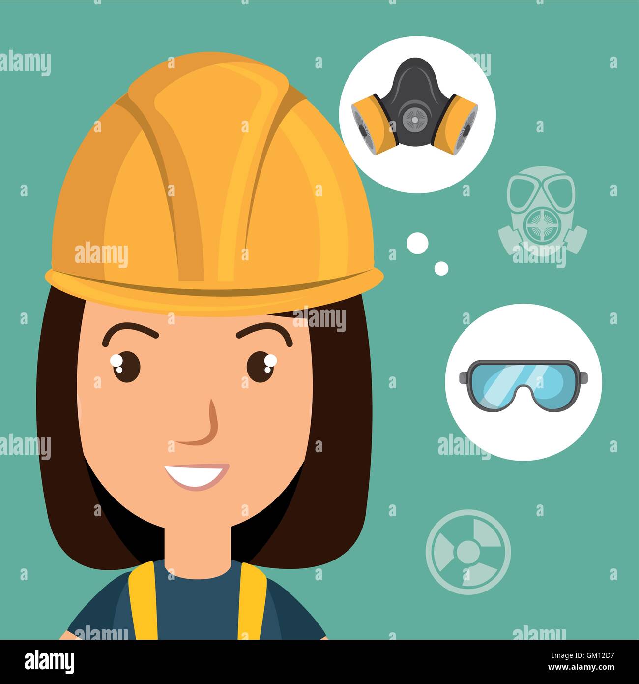 Black woman engineer ears protection Stock Vector Images - Alamy