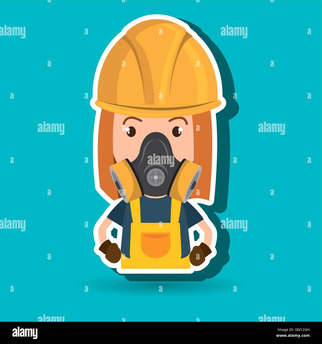 woman worker mask gas Stock Vector Image & Art - Alamy