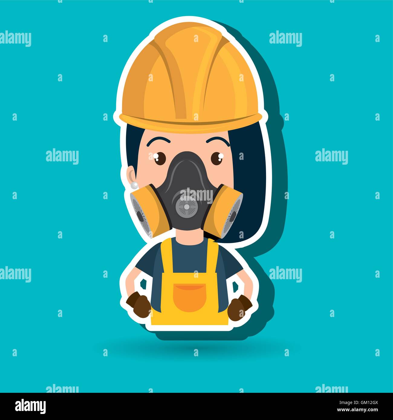 woman worker mask gas Stock Vector Image & Art - Alamy