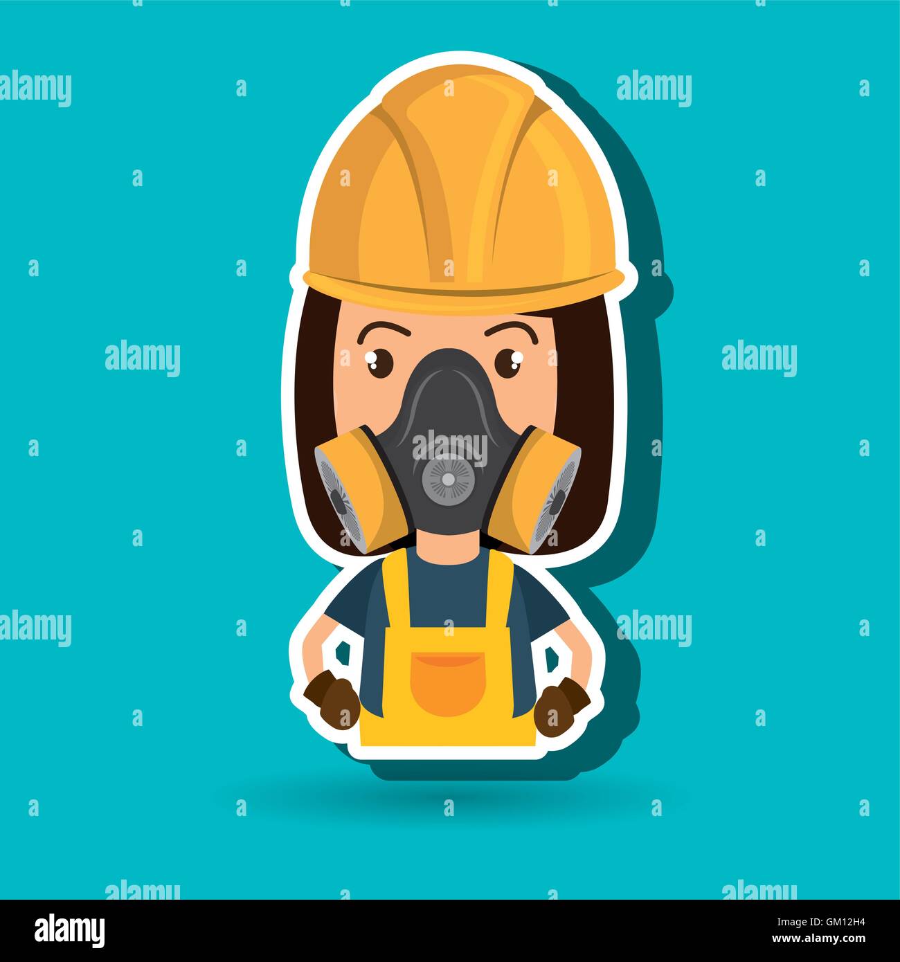 woman worker mask gas Stock Vector Image & Art - Alamy
