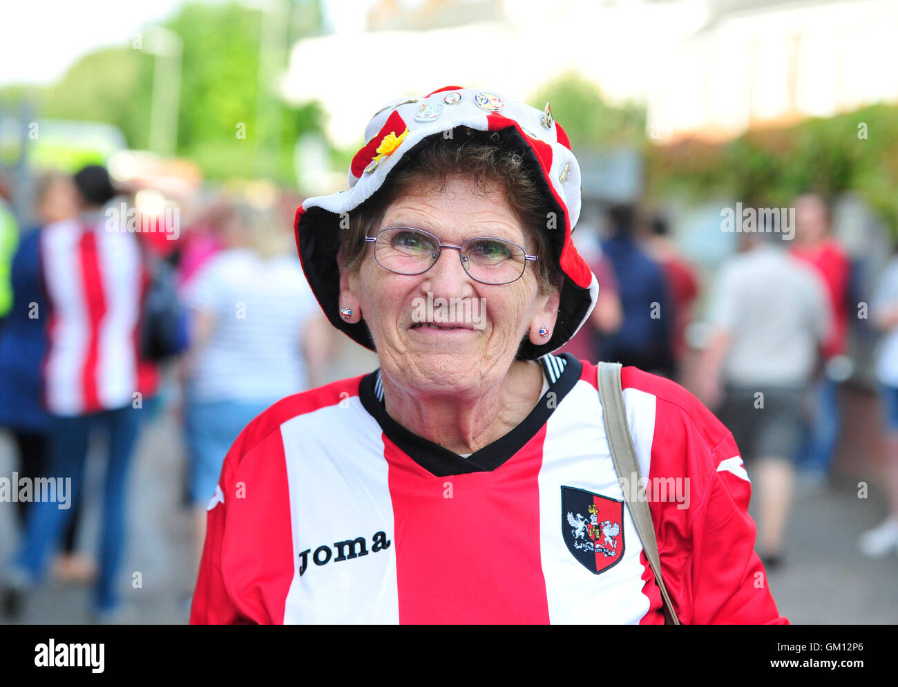 An Exeter City fan before the EFL Cup, Second Round match at St James ...
