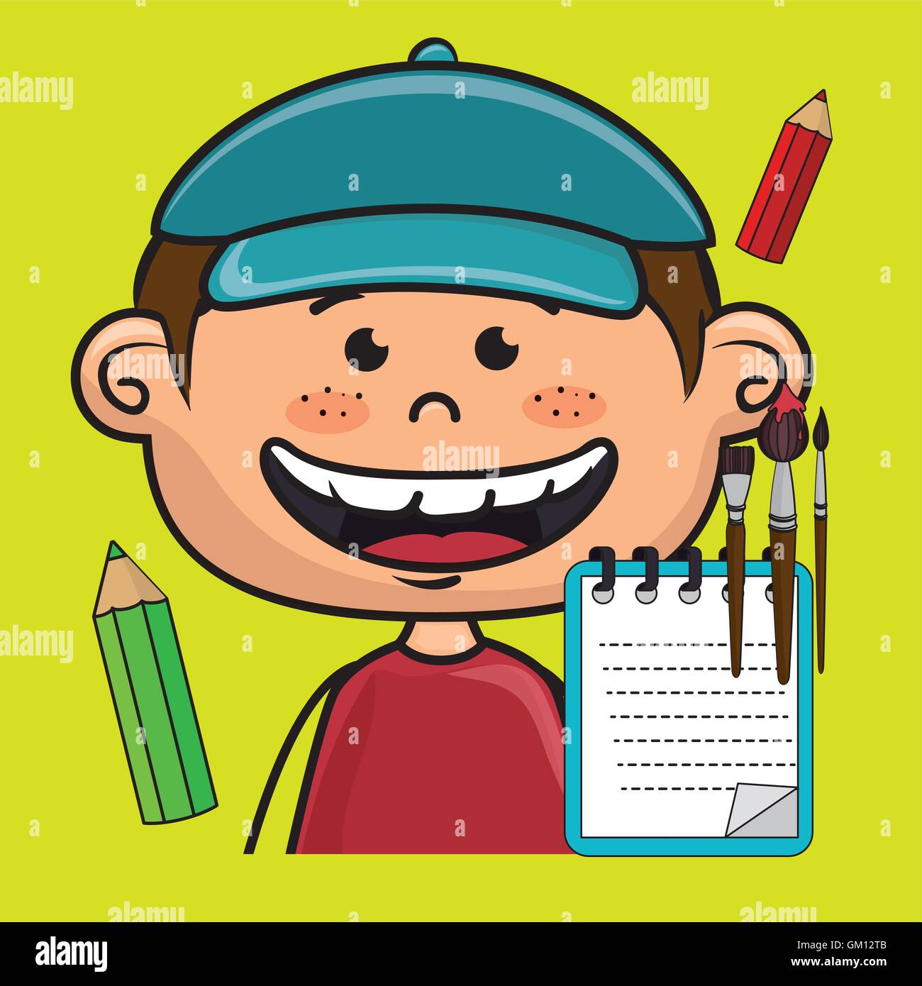 character cartoon child notebook Stock Vector Image & Art - Alamy