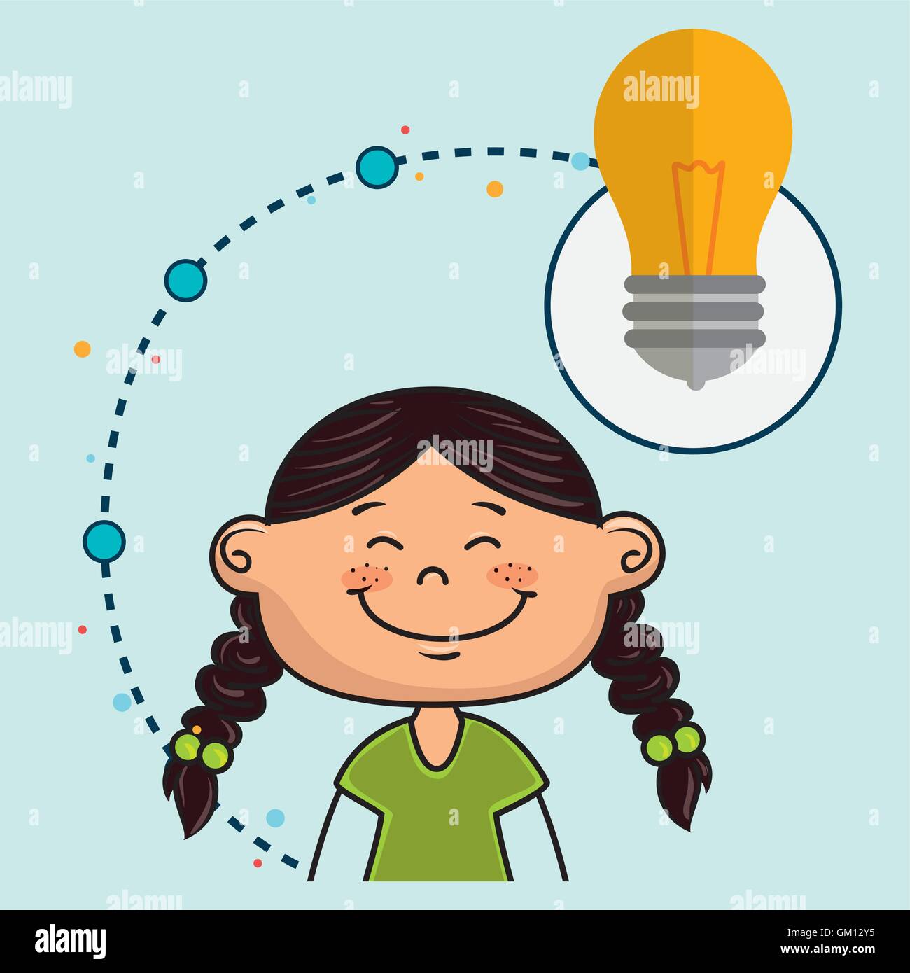 Woman green dress thinking Stock Vector Images - Alamy