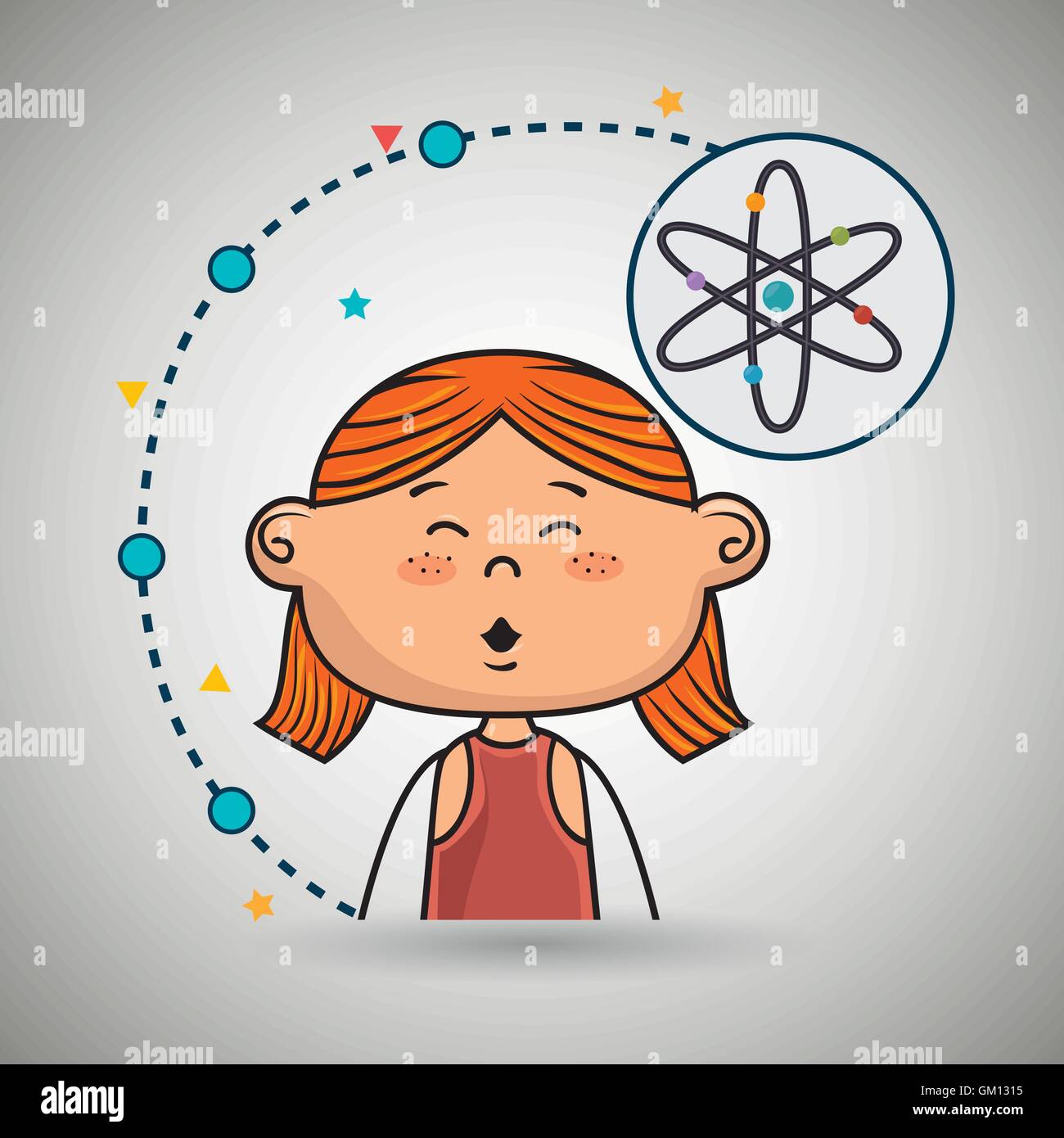 girl cartoon atom icon Stock Vector Image & Art - Alamy