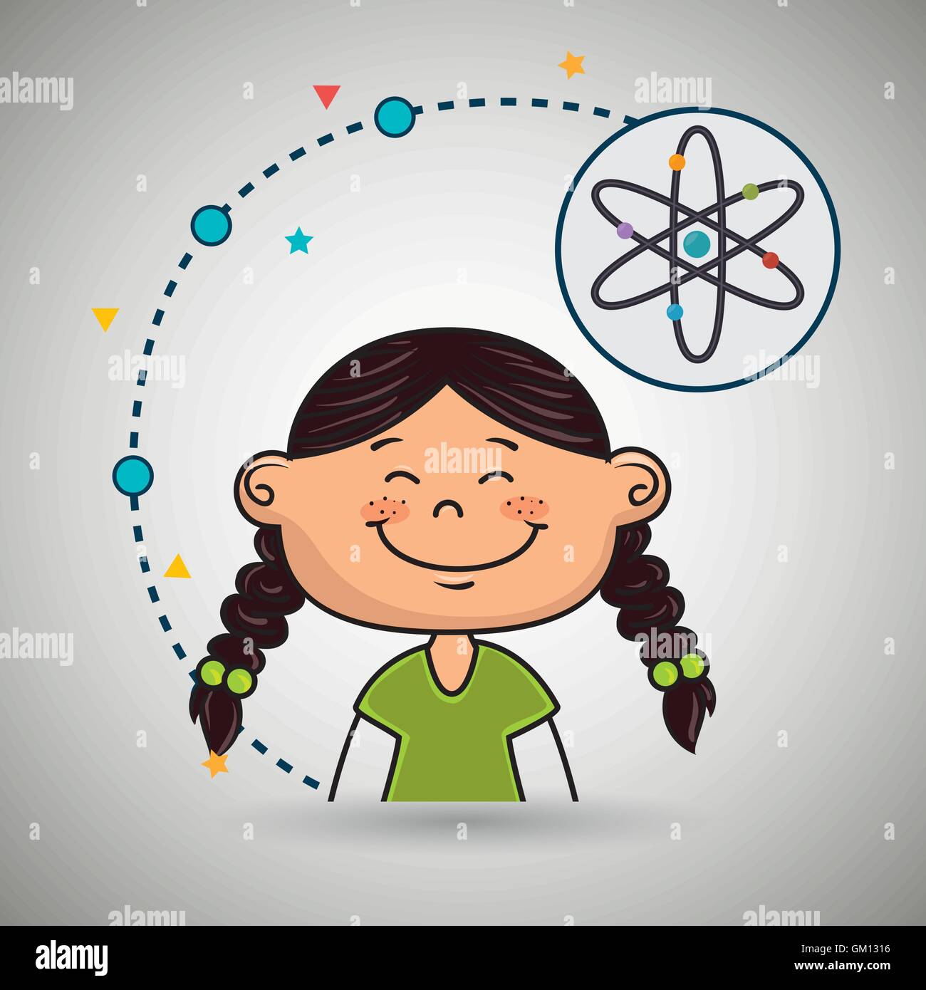 girl cartoon atom icon Stock Vector Image & Art - Alamy
