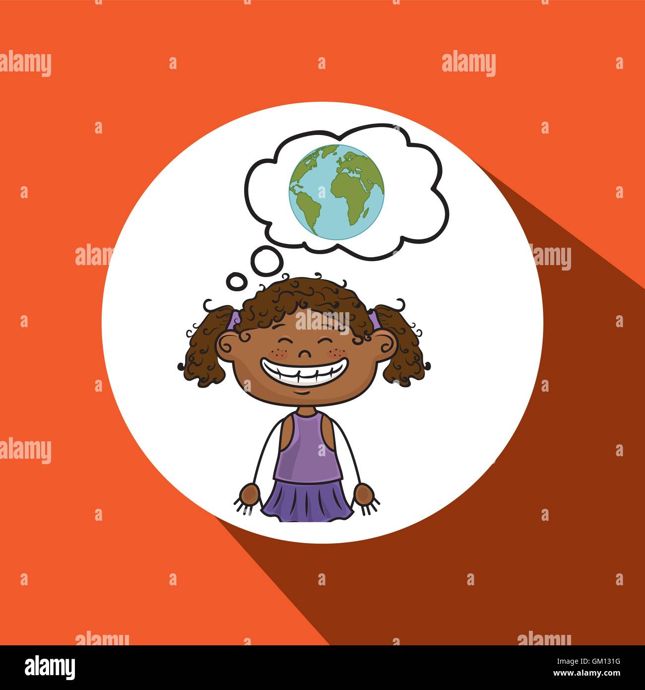 cartoon girl map global Stock Vector Image & Art - Alamy