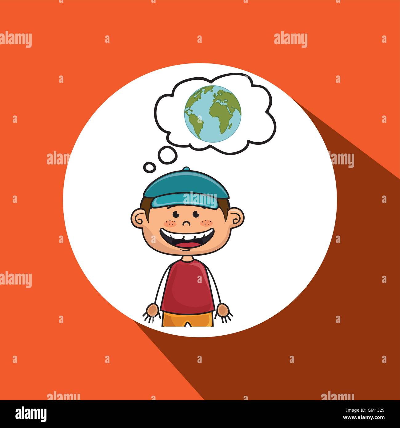 cartoon boy map global Stock Vector Image & Art - Alamy