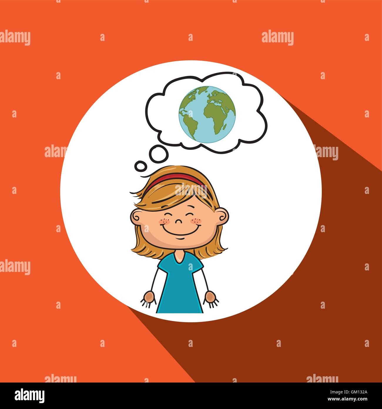 cartoon girl map global Stock Vector Image & Art - Alamy