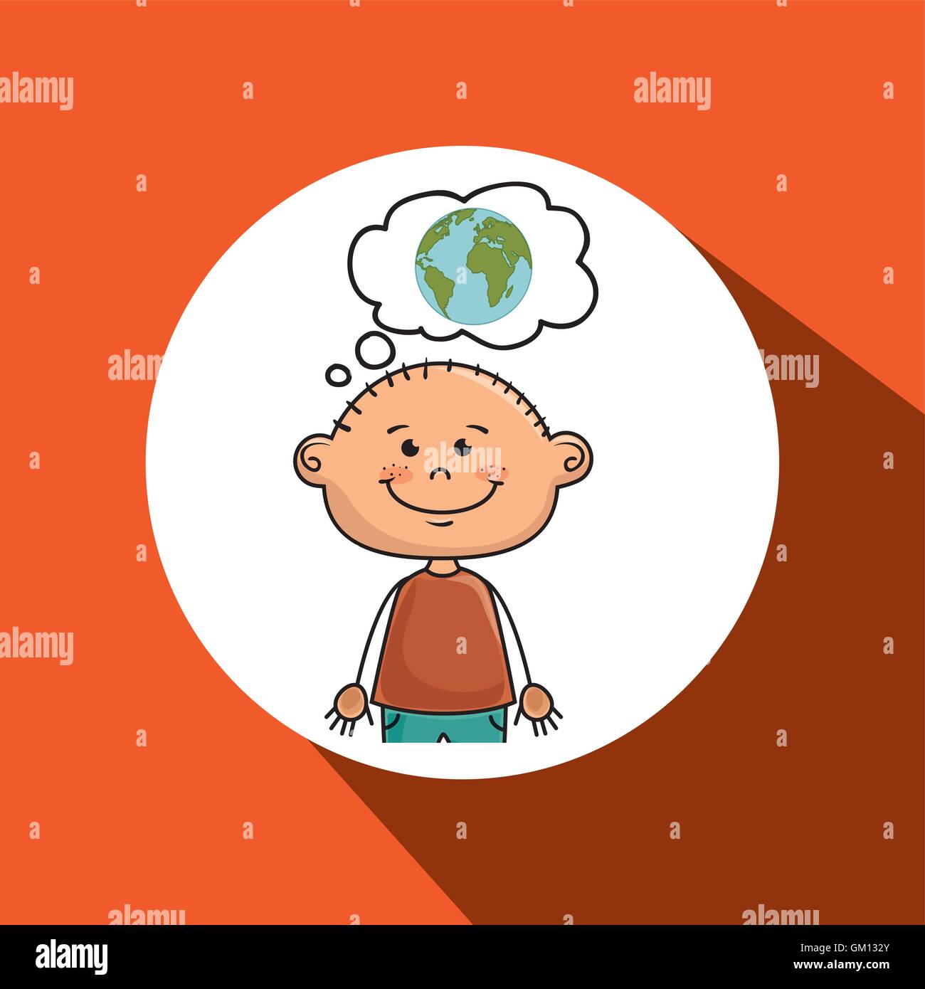 cartoon boy map global Stock Vector Image & Art - Alamy