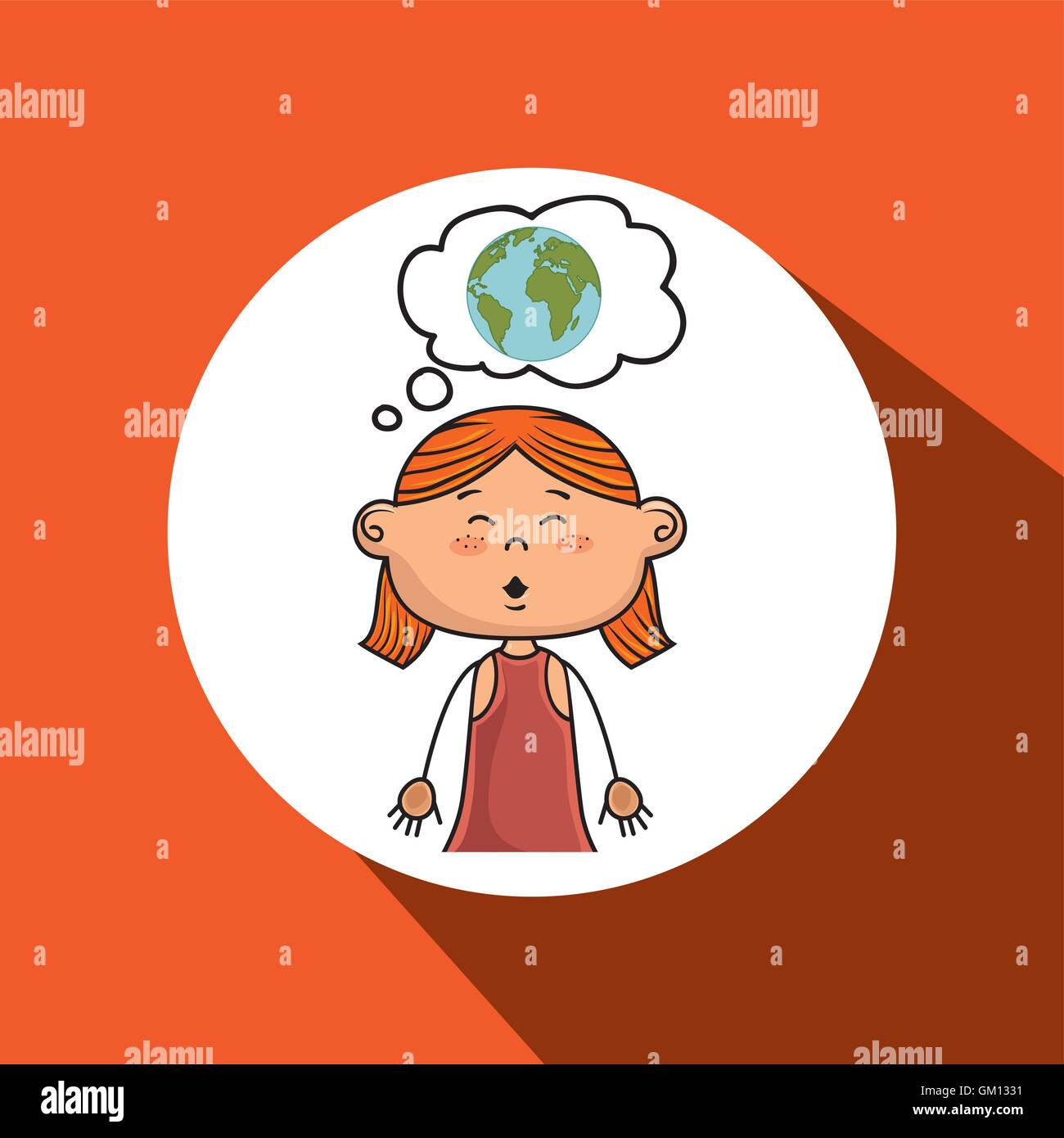 cartoon girl map global Stock Vector Image & Art - Alamy