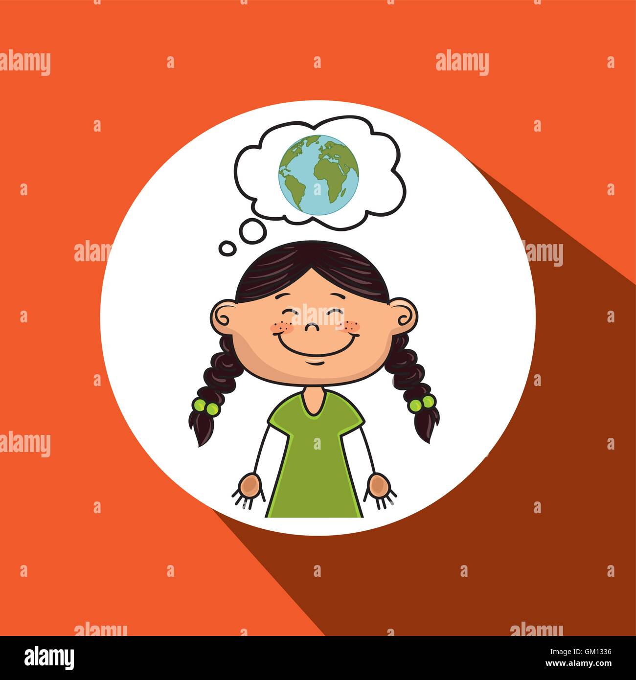 cartoon girl map global Stock Vector Image & Art - Alamy