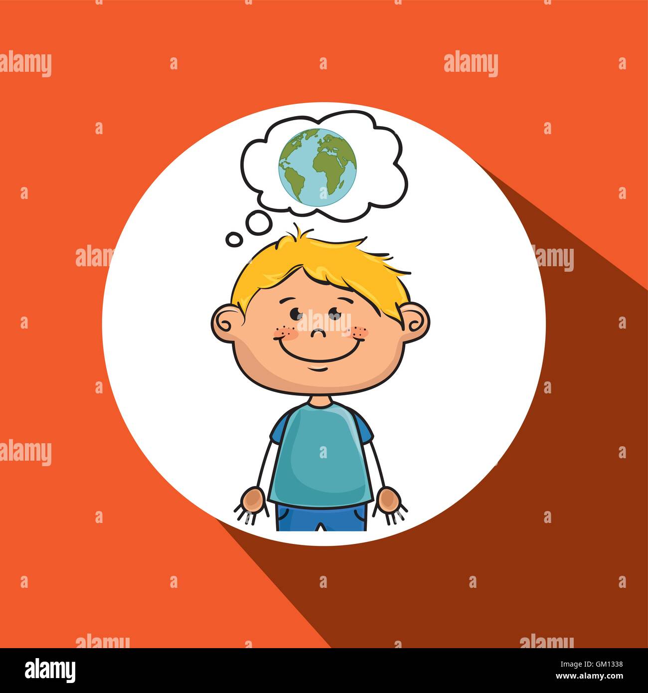 cartoon boy map global Stock Vector Image & Art - Alamy