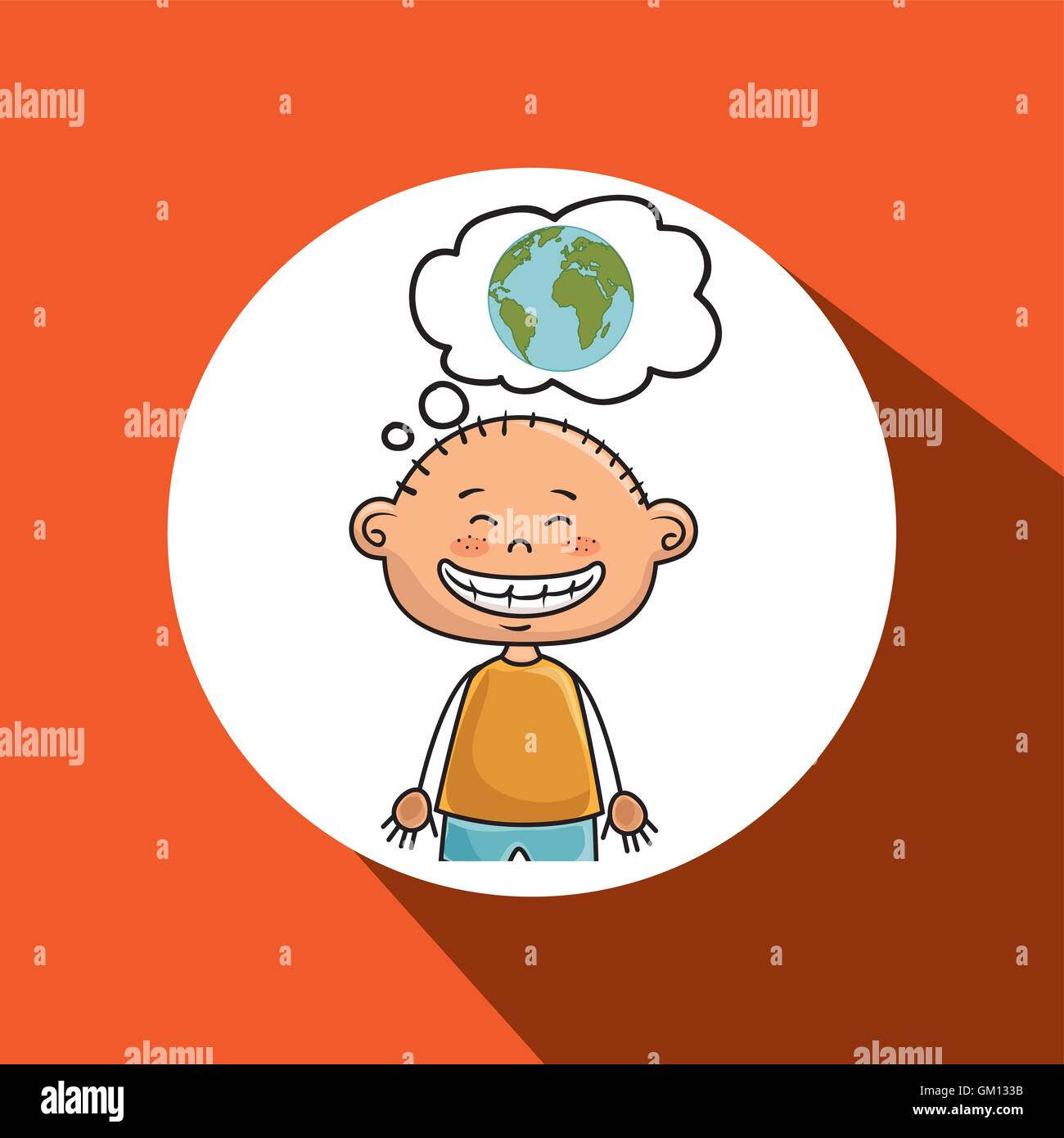 cartoon boy map global Stock Vector Image & Art - Alamy